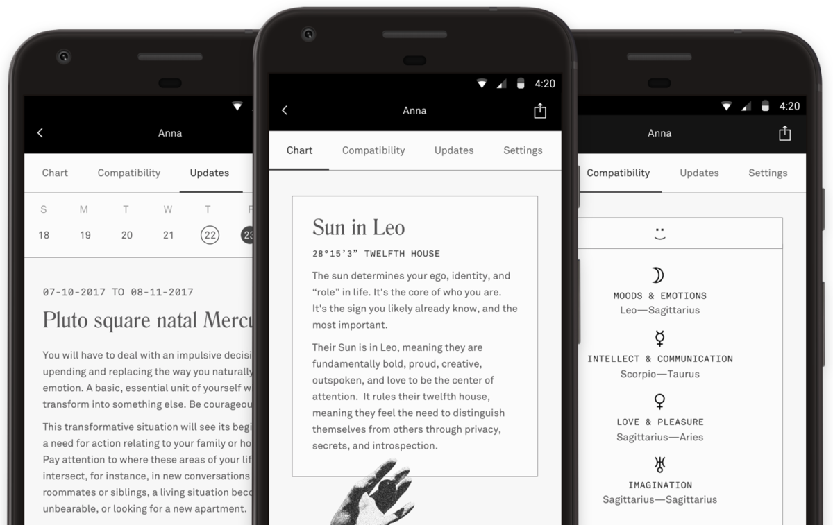 La app de astrología Co-Star obtiene 5 millones de dólares de fondos ...