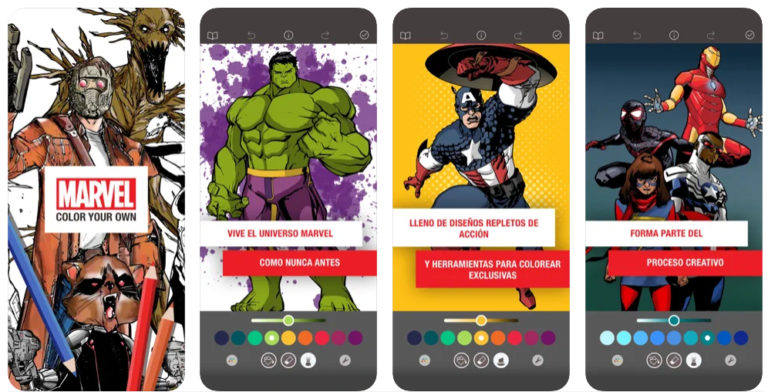 Colorea superhéroes de Marvel con Marvel Color Your Own : Applicantes ...