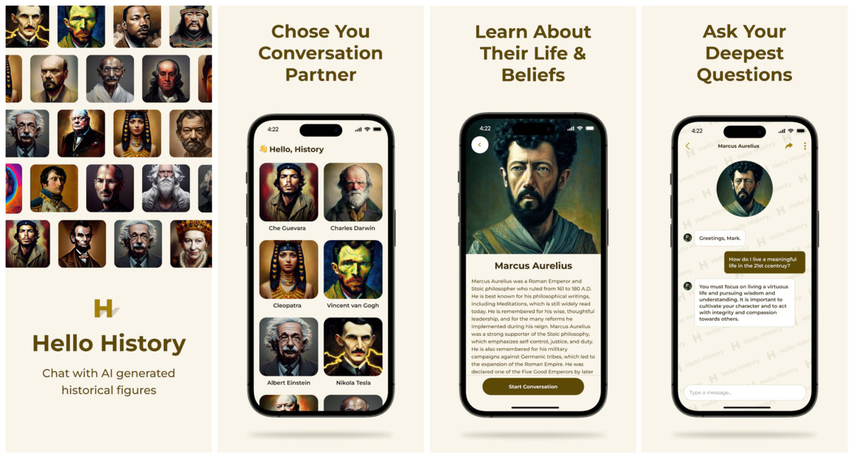 Una app llamada Hello History: AI ChatBot te permite chatear con ...